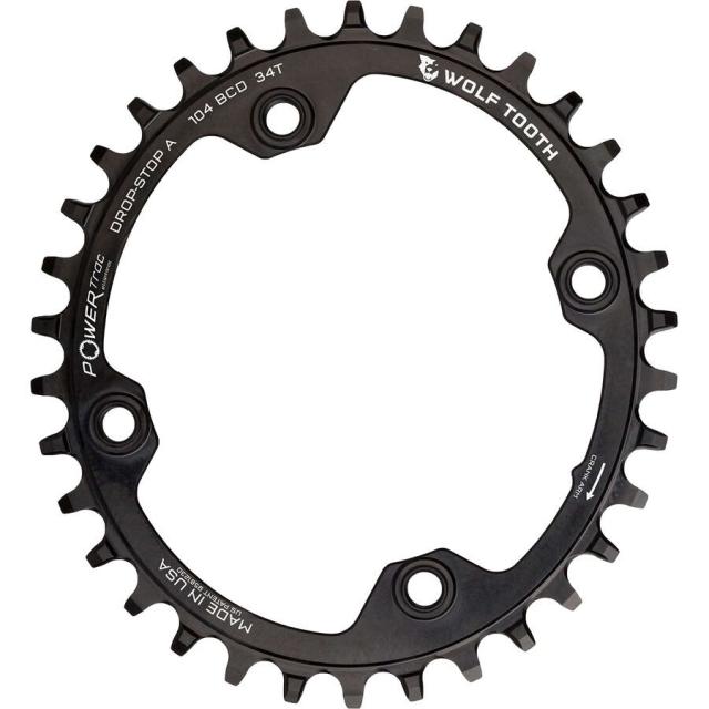 (取寄) ウルフトゥースコンポーネンツ 104 BCD オーバル チェーンリング フォア シマノ 12-スピード Wolf Tooth Components 104 BCD Oval Chainring for Shimano 12-Speed Black