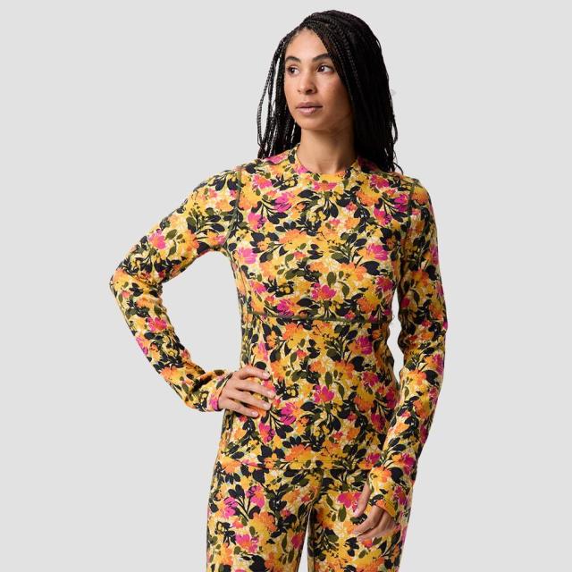 (取寄) バックカントリー レディース RWS メリノ ベースレイヤー— クルー トップ - ウィメンズ Backcountry women Cedars RWS Merino Mid-Wt Baselayer Crew Top - Women's Wild Floral Print
