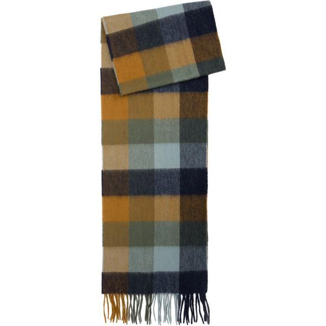 (取寄) バブアー ラージ タッタソール スカーフ Barbour Large Tattersall Scarf Forest/Bronze Brown