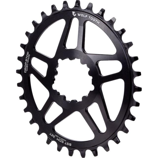 (取寄) ウルフトゥースコンポーネンツ ドロップ ストップ パワートラック スラム ダイレクト マウント チェーンリング - ブースト Wolf Tooth Components Drop Stop PowerTrac SRAM Direct Mount Chainring - Boost Black/3mm Offset