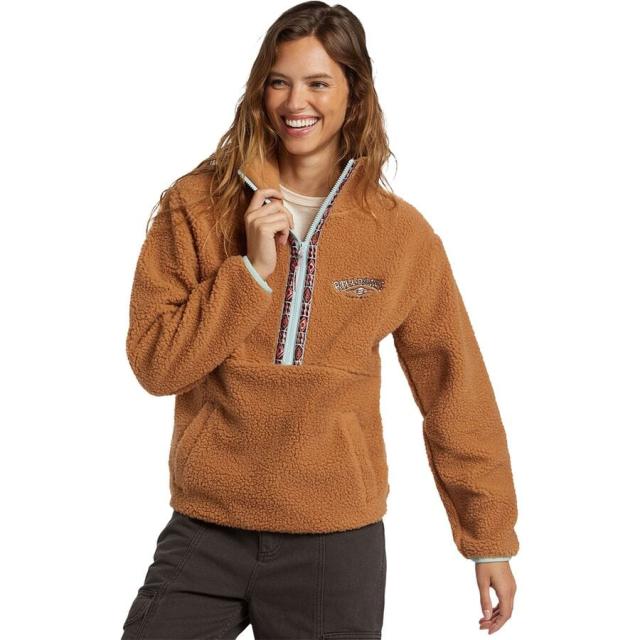 (取寄) ビラボン レディース ホライゾン モック ネック ハーフジップ スウェットシャツ - ウィメンズ Billabong women Horizon Mock Neck Half-Zip Sweatshirt - Women's Sandalwood