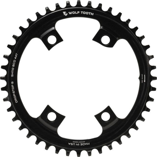 (取寄) ウルフトゥースコンポーネンツ ドロップ ストップ シマノ アシンメトリック チェーンリング - 110 BCD Wolf Tooth Components Drop Stop Shimano Asymmetric Chainring - 110 BCD Black