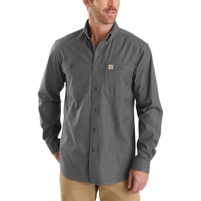 (取寄) カーハート メンズ ラギッド フレックス ミッドウエイト キャンバス ロング-スローブ シャツ - メンズ Carhartt men Rugged Flex Midweight Canvas Long-Sleeve Shirt - Men's Gravel