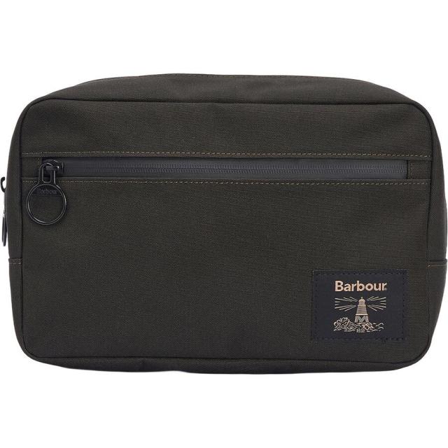 (取寄) バブアー フィールド キャンバス ウォッシュバッグ Barbour Field Canvas Washbag Olive/Black