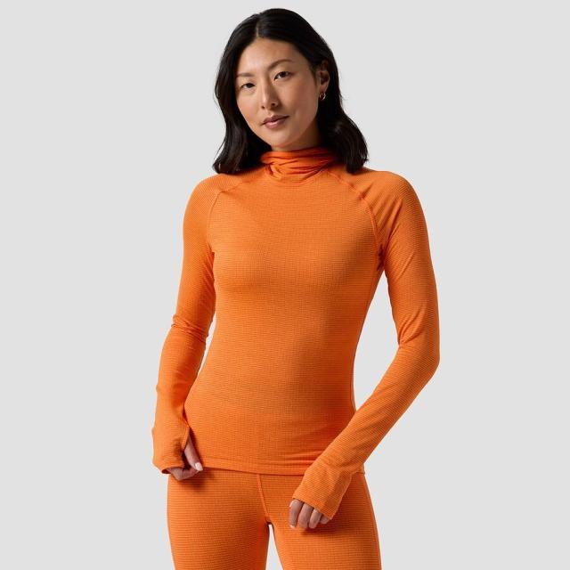 (取寄) バックカントリー レディース パインズ ベースレイヤー— バラクラバ トップ - ウィメンズ Backcountry women Pines Microgrid Ultra-Lt Baselayer Balaclava Top - Women's Boundary Orange