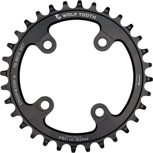 (取寄) ウルフトゥースコンポーネンツ 76 BCD チェーンリング Wolf Tooth Components 76 BCD Chainring Black