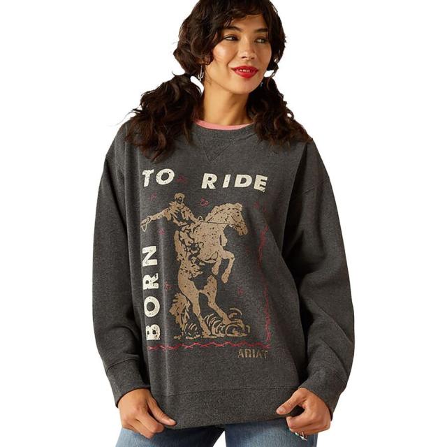 (取寄) アリアット レディース オーバーサイズ クルー スウェットシャツ - ウィメンズ Ariat women Oversized Crew Sweatshirt - Women's Heather Charcoal