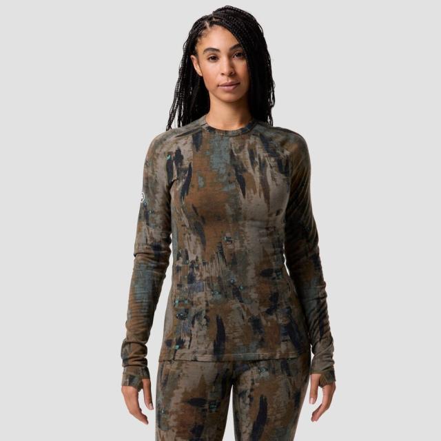 (取寄) バックカントリー レディース RWS メリノ ベースレイヤー— クルー トップ - ウィメンズ Backcountry women Cedars RWS Merino Lt-Wt Baselayer Crew Top - Women's Camo Pendula Print
