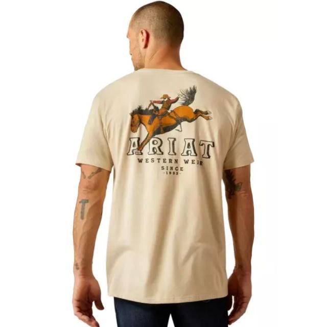 (取寄) アリアット メンズ ブロンク ライディン ヘリテージ T-シャツ - メンズ Ariat men Bronc Ridin Heritage T-Shirt - Men's Natural