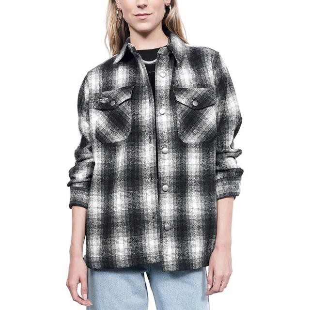 (取寄) ザ エッセンシャル フランネル フリース ライン シャケット Wildfang The Essential Flannel Fleece Lined Shacket Black/White