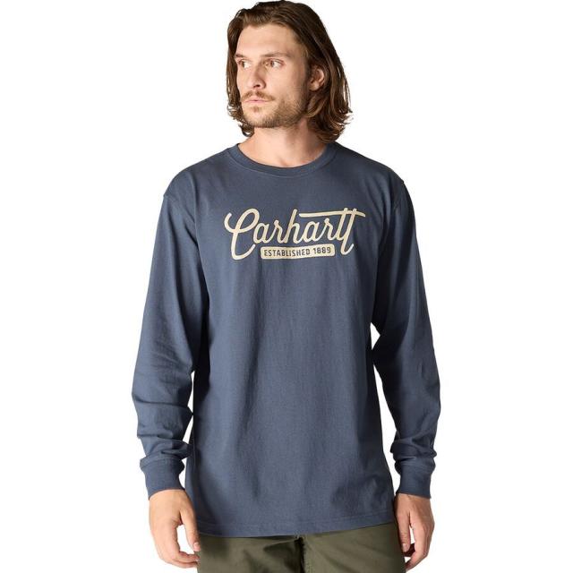 (取寄) カーハート メンズ ルーズ ヘビーウェイト Ls スクリプト グラフィック T-シャツ - メンズ Carhartt men Loose Heavyweight LS Script Graphic T-Shirt - Men's Bluestone