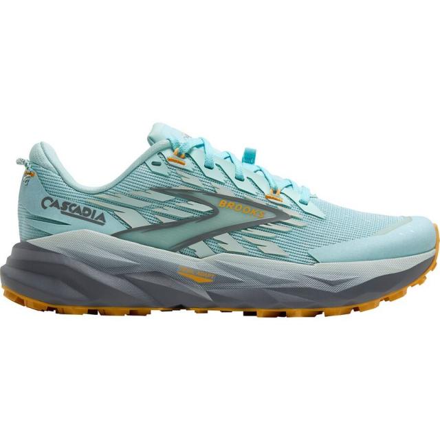 (取寄) ブルックス レディース カスケーディア 19 トレイル ランニング シューズ - ウィメンズ Brooks women Cascadia 19 Trail Running Shoe - Women's Clearwater/Primer Grey/Apricot