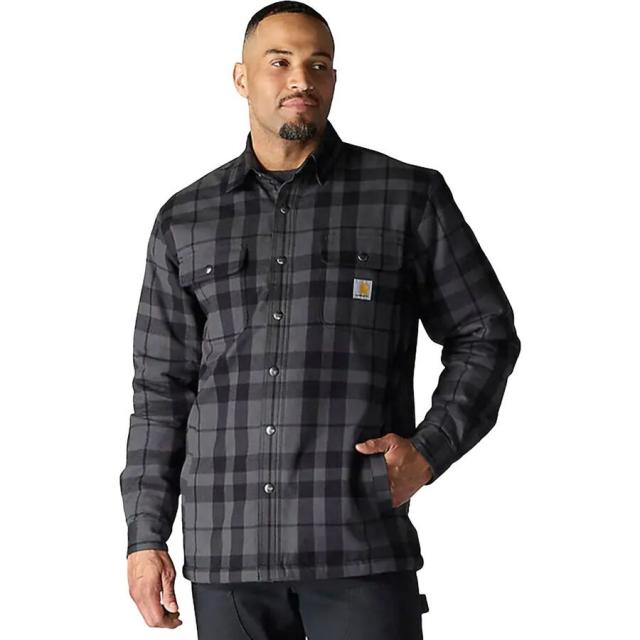 (取寄) カーハート メンズ リラックスド-フィット フィット フランネル シャルパラインド シャツ ジャケット - メンズ Carhartt men Relaxed Fit Flannel Sherpa-Lined Shirt Jacket - Men's Shadow