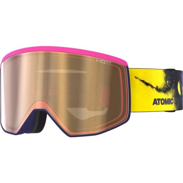 (取寄) アトミック フォー プロ エル シグニチャー ゴーグルズ - ニック Atomic Four Pro L Signature Goggles - Nick McNutt Pink Powder/Amber Gold HD Photo/Clear