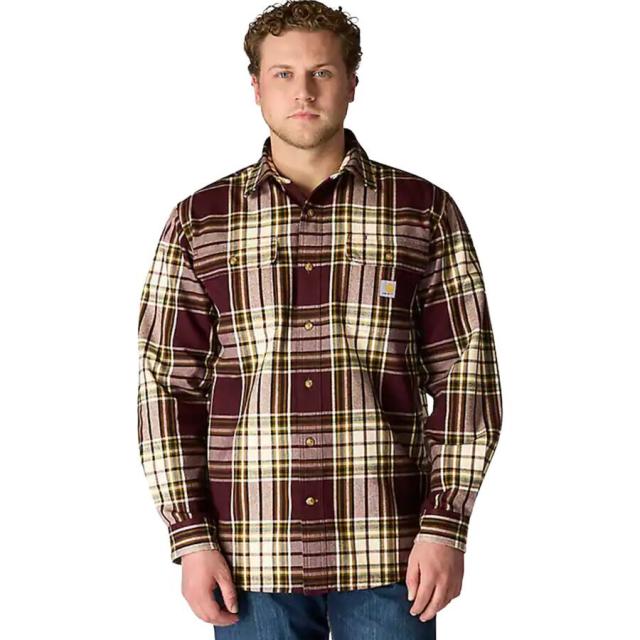 (取寄) カーハート メンズ ルーズ ヘビーウェイト フランネル Ls プレイド シャツ - メンズ Carhartt men Loose Heavyweight Flannel LS Plaid Shirt - Men's Port