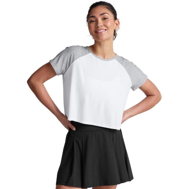 (取寄) ビヨンドヨガ レディース フェザーウェイト カラーブロック T-シャツ - ウィメンズ Beyond Yoga women Featherweight Colorblock T-Shirt - Women's Cloud White/Silver Mist