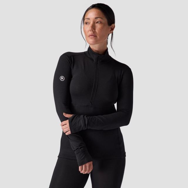 (取寄) バックカントリー レディース パインズ ベースレイヤー— 1/4-ジップ トップ - ウィメンズ Backcountry women Pines Microgrid Ultra-Lt Baselayer 1/4-Zip Top - Women's Black