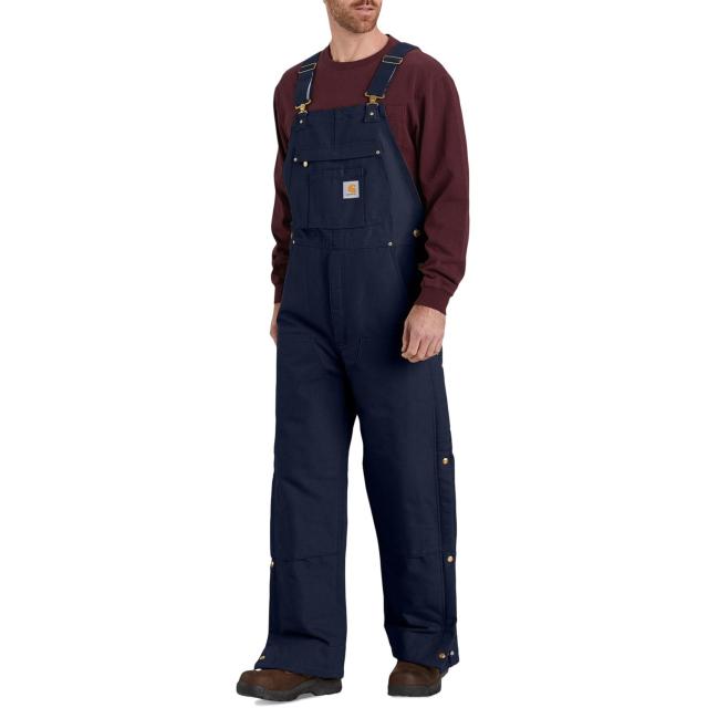 (取寄) カーハート 104393 ルーズ フィット キルト-ラインド ビブ オーバーオール - インサレーテッド Carhartt 104393 Loose Fit Quilt-Lined Bib Overalls - Insulated Dark Navy