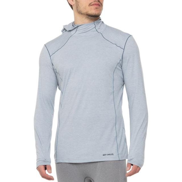 (取寄) ホットチリ クリマ-テック ベース レイヤー ブーディ - Upf 30+ Hot Chillys Clima-Tek Base Layer Hoodie - UPF 30+  Ashley Blue Heather
