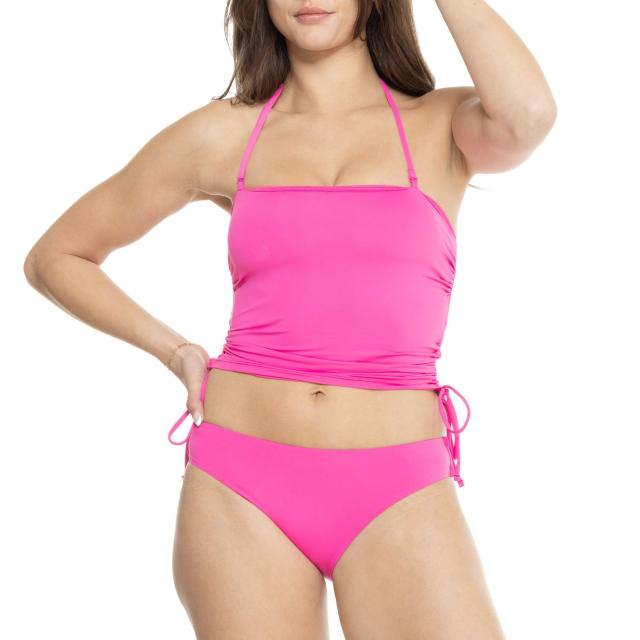 (取寄) ロキシー ヘアバンド クロップ スイム トップ アンド ヒップスター スイム ボトム Roxy Bandeau Crop Swim Top and Hipster Swim Bottoms  Maui Pink