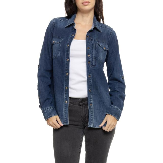 (取寄) ダブテイル ワークウェア ゼラー DX ウェスタン ワーク シャツ - ロング スリーブ DOVETAIL WORKWEAR Zeller DX Western Work Shirt - Long Sleeve  Indigo Denim