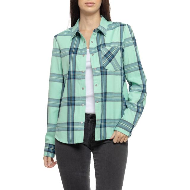 (取寄) フライロー ブリジット テック スナップ-アップ フランネル シャツ - ロング スリーブ Flylow Brigitte Tech Snap-Up Flannel Shirt - Long Sleeve  Mint/Night (Plaid)