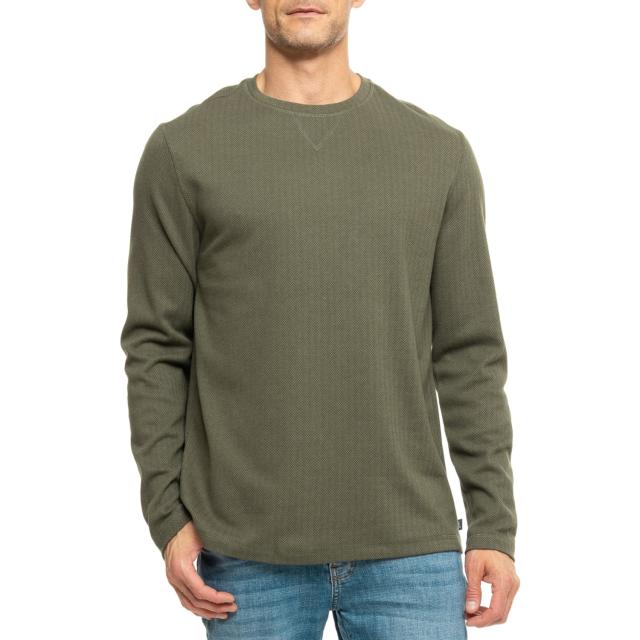 (取寄) ランズエンド ブラッシュ ヘリンボーン シャツ - ロング スリーブ Lands' End Brushed Herringbone Shirt - Long Sleeve Leaf