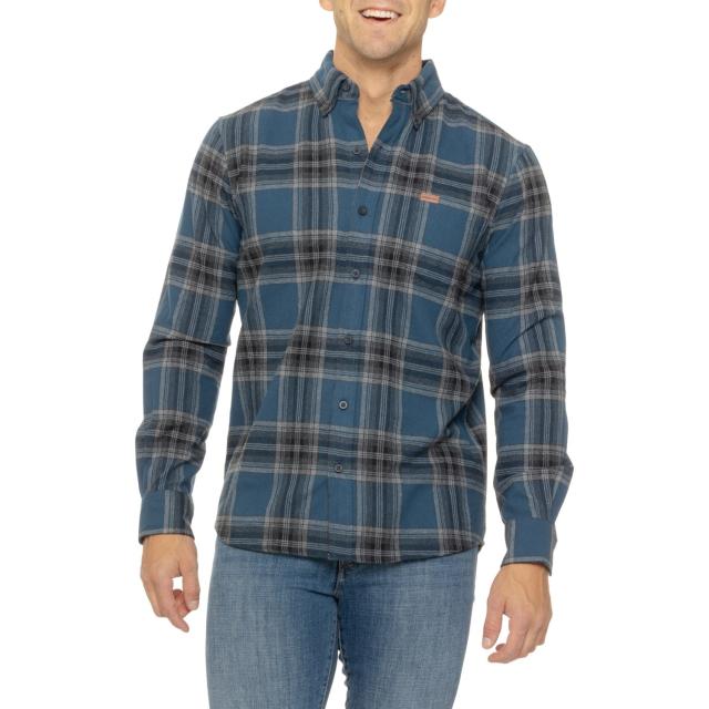 (取寄) ランズエンド キャンプサイド フランネル シャツ - ロング スリーブ Lands' End Campside Flannel Shirt - Long Sleeve Petrol Plaid