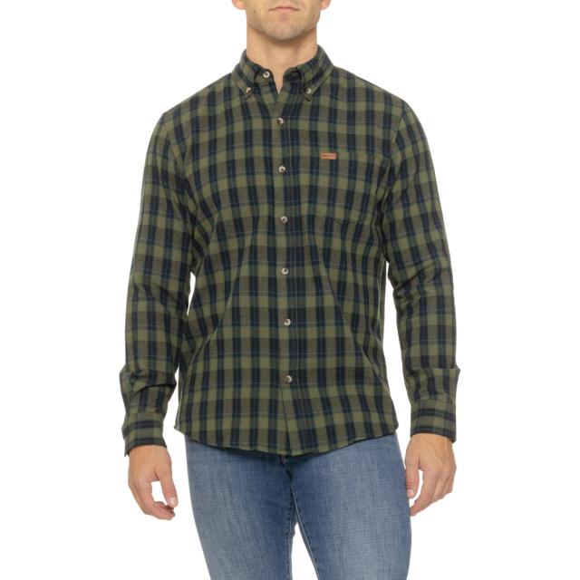 (取寄) ランズエンド キャンプサイド フランネル シャツ - ロング スリーブ Lands' End Campside Flannel Shirt - Long Sleeve Green Tartan