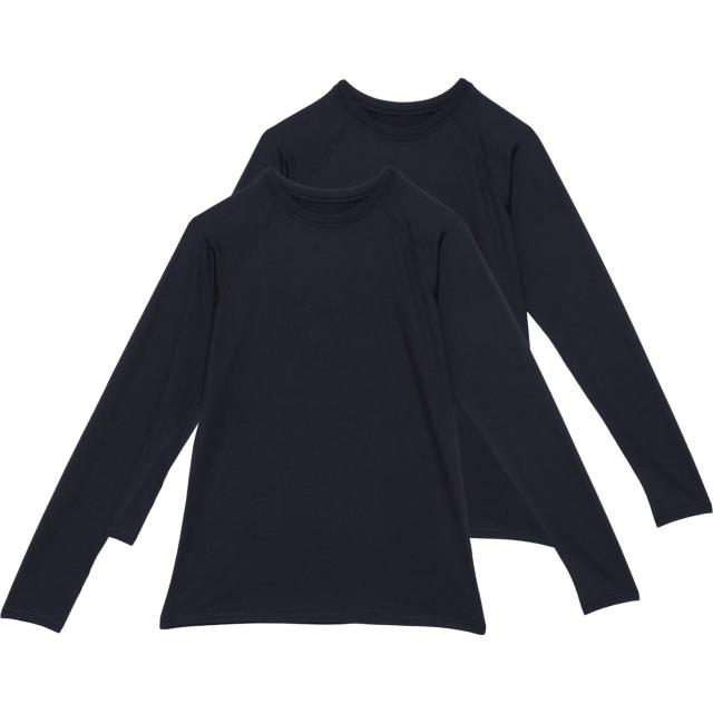 (取寄) キョーダンアウトドア クルー ネック ベース レイヤー トップス - 2-パック, ロング スリーブ Kyodan Outdoor Crew Neck Base Layer Tops - 2-Pack, Long Sleeve  Black/Black