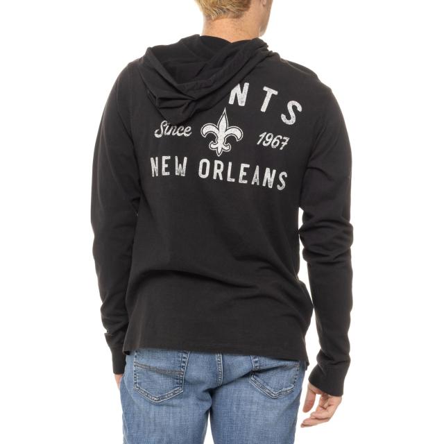 (取寄) 47ブランド オーバーハンド リバー ジャージ ニュー オーリアンズ セインツ フーデット シャツ - ロング スリーブ 47 BRAND Overhand  Jersey New Orleans Saints Hooded Shirt - Long Sleeve  Dusted Jet Black
