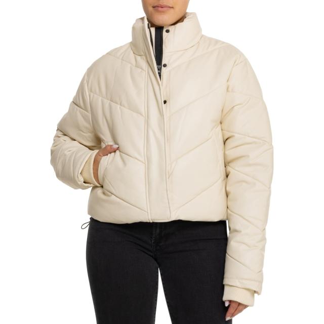 (取寄) フォー-レザー パファー ジャケット - インサレーテッド IVL Faux-Leather Puffer Jacket - Insulated  Cream
