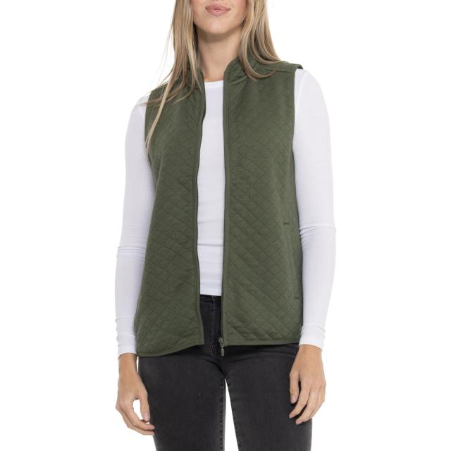 (取寄) ランズエンド ジップ-フロント キルテッド ベスト Lands' End Zip-Front Quilted Vest Thyme