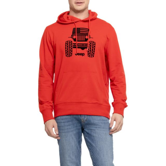 (取寄) ジープ テクスチャー ロゴ パトリオット フレンチ テリー ブーディ Jeep Textured Logo Patriot French Terry Hoodie  Firecraker Red