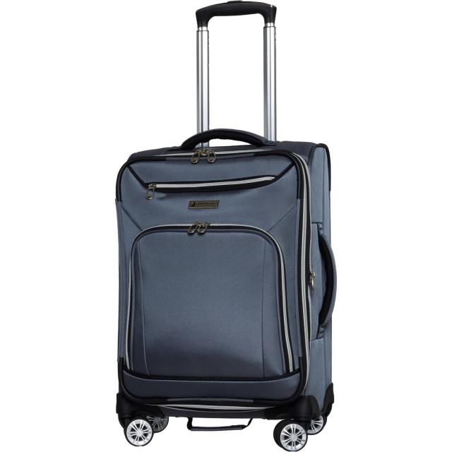 (取寄) ロンドン フォグ 20インチ キャリーオン スピナー スーツケース - ソフトサイド, エクスパンダブル, スティール グレイ London Fog 20” Coventry Carry-On Spinner Suitcase - Softside, Expandable, Steel Grey  Steel Grey