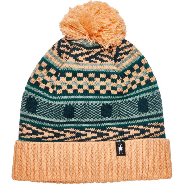 (取寄) スマートウール フェア アイル ビーニー - メリノ ウール, フリース ライン SmartWool Fair Isle Beanie - Merino Wool, Fleece Lined Apricot
