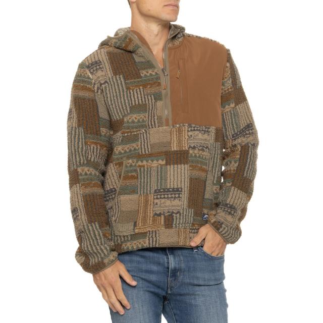 (取寄) マウンテンアンドアイルズ フリース フーデット ジャケット - ジップ ネック Mountain and Isles Whubby Fleece Hooded Jacket - Zip Neck  Warm Taupe Patchwork