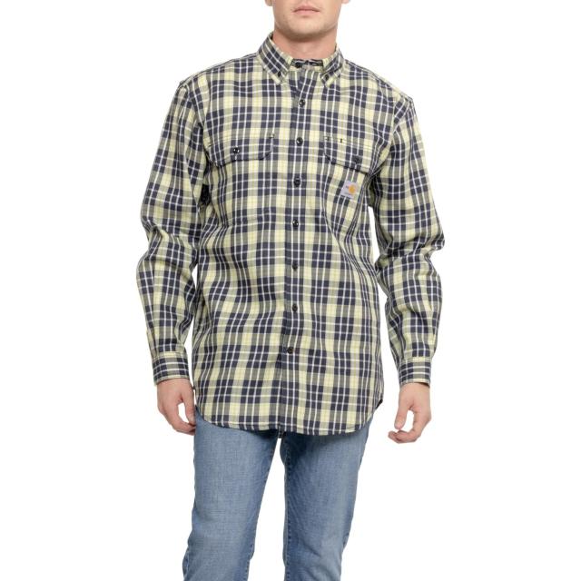 (取寄) カーハート ビッグ アンド トール フレームレジスタント フォース ラギッド フレックス ルーズ フィット ミッドウエイト ツイル プレイド シャツ - ロング スリーブ Carhartt 104507 Big and Tall Flame-Resistant Force Rugged Flex Loose Fit Midweight Twill -