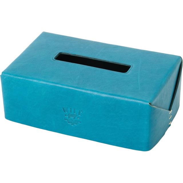 (取寄) ティッシュー ボックス - レザー Will Leather Goods Tissue Box - Leather  Blue