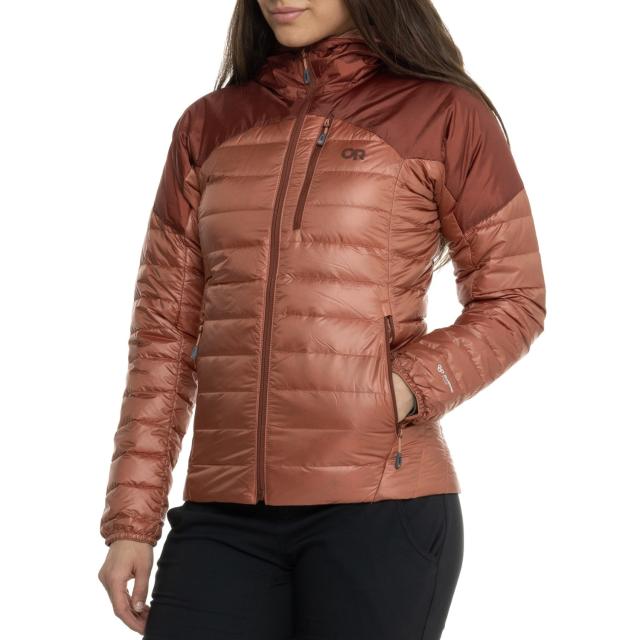 (取寄) アウトドア リサーチ ヘリウム ダウン ブーディ - 800 フィル パワー Outdoor Research Helium Down Hoodie - 800 Fill Power  Cinnamon/Brick