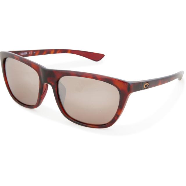 (取寄) コスタ チーカ サングラス - ポーラライズド 580G ミラー レンジズ Costa Cheeca Sunglasses - Polarized 580G Mirror Lenses  Shiny Rose Tortoise/Copper Silver Mirror