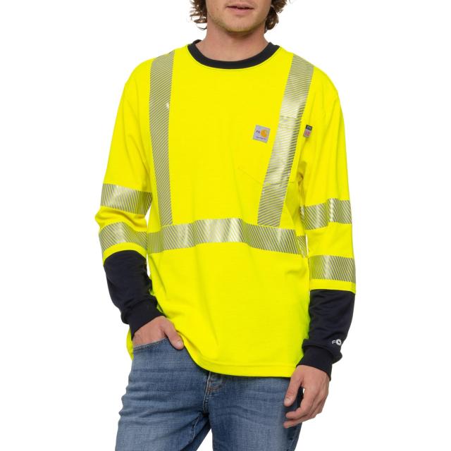 (取寄) カーハート 102905 フレームレジスタント ハイ-ビス フォース T-シャツ - ロング スリーブ Carhartt 102905 Flame-Resistant High-Vis Force T-Shirt - Long Sleeve Brite Lime