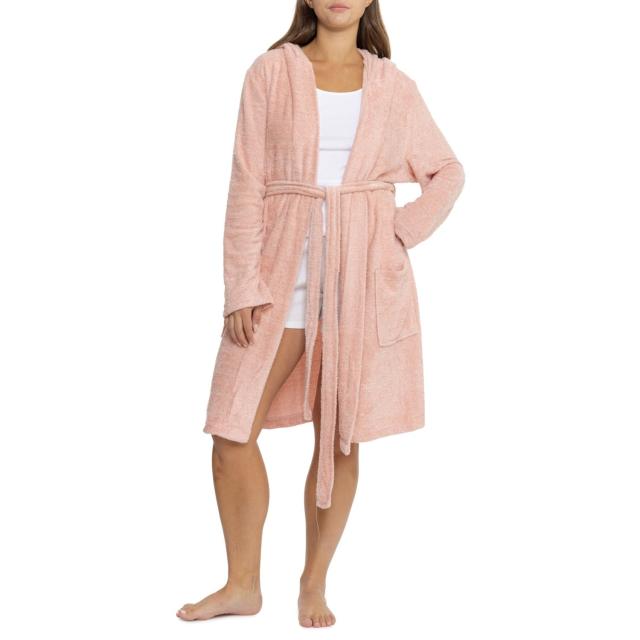 (取寄) フーデット コージー ローブ - ロング スリーブ Mansfield Hotel & Spa Hooded Cozy Robe - Long Sleeve  Rosewood Pink