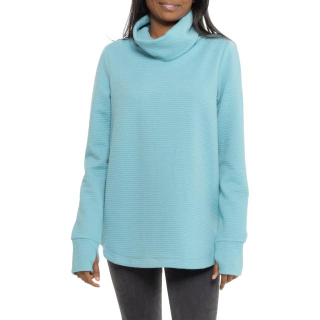 (取寄) ランズエンド タートルネック チュニック シャツ - ロング スリーブ Lands' End Turtleneck Tunic Shirt - Long Sleeve Teal