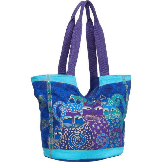 (取寄) キャット スクープ トート バッグ Laurel Burch Cat Scoop Tote Bag  Indigo