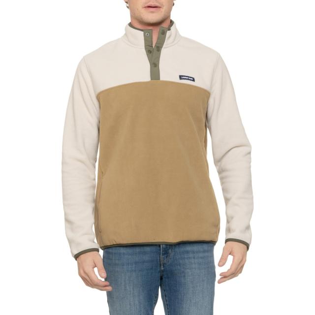 (取寄) ランズエンド ポラール フリース ソフト フィール カラーブロック ジャケット - スナップ ネック Lands' End Polar Fleece Soft Feel Color-Block Jacket - Snap Neck Sepia