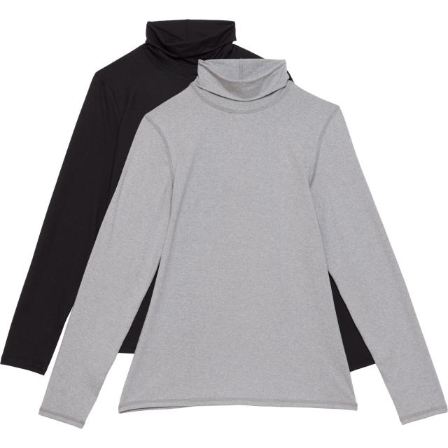 (取寄) キョーダンアウトドア タートルネック ベース レイヤー トップス - 2-パック, ロング スリーブ Kyodan Outdoor Turtleneck Base Layer Tops - 2-Pack, Long Sleeve  Ultimate Grey Heather/Solid Black