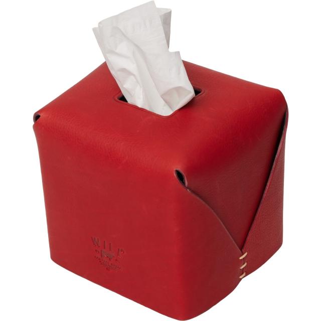 (取寄) ティッシュー ボックス - レザー Will Leather Goods Tissue Box - Leather  Red