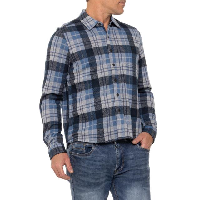 (取寄) ノースリバー ジャカード ニット ボタンフロント シャツ - ロング スリーブ North  Jacquard Knit Button-Front Shirt - Long Sleeve  Coronet Blue