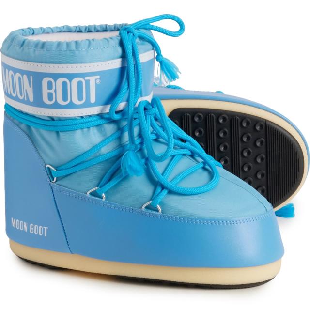 (取寄) レディース アイコン ロウ ナイロン ブーツ MOON BOOTS women Icon Low Nylon Boots (For Women)  Alaskan Blue